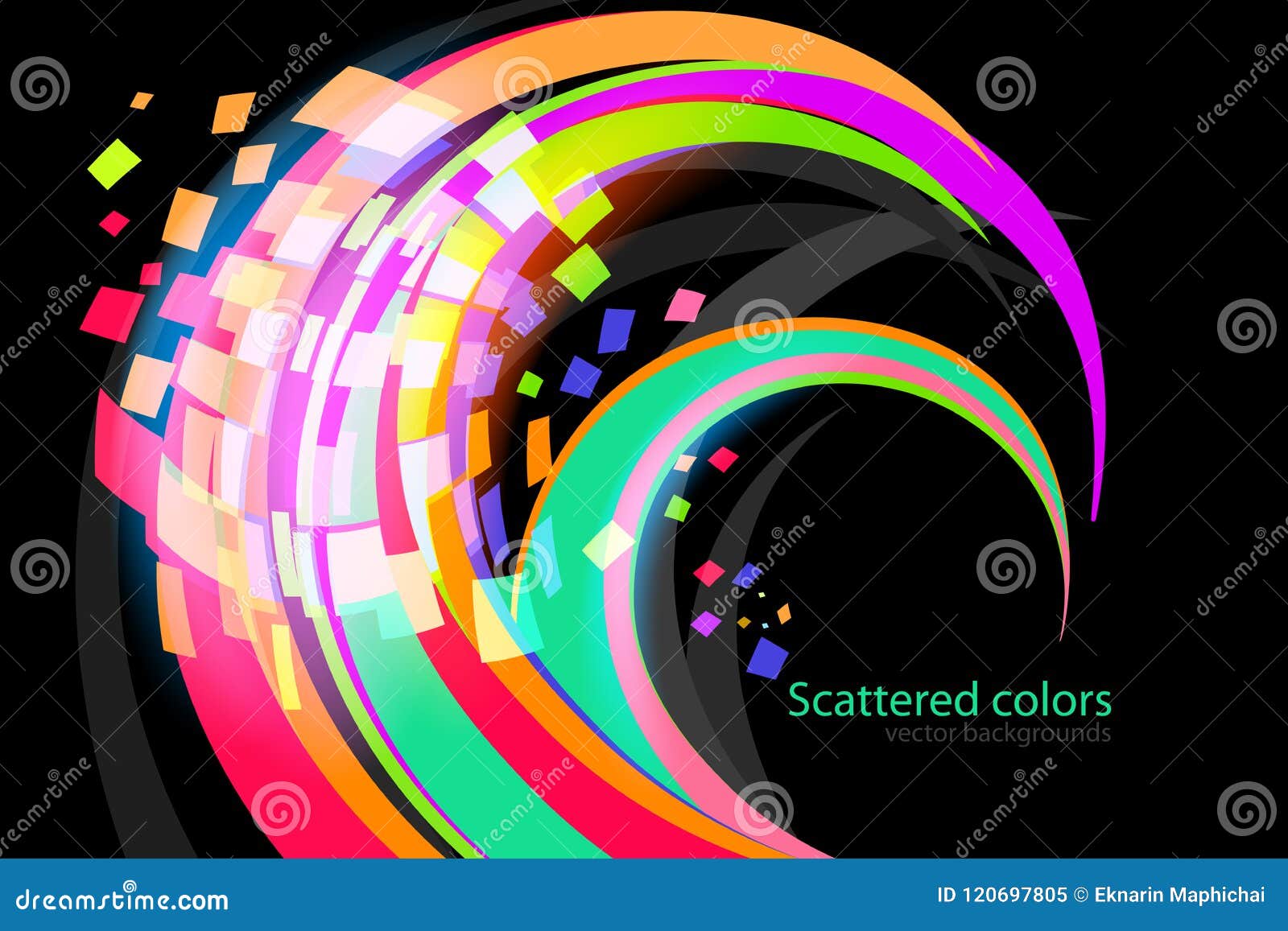 Abstract Scattered Colors Curve Scene Stock Vector - Illustration of ...