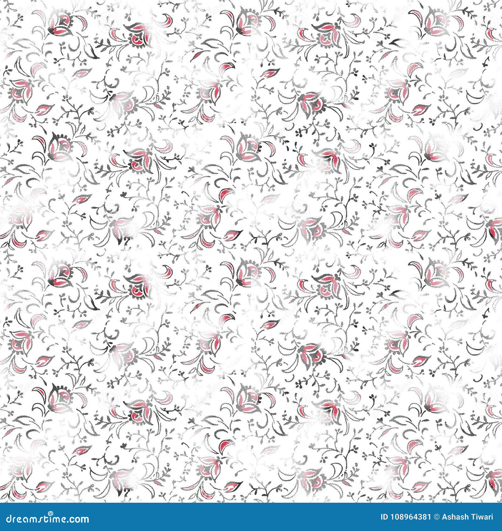 Abstract Scattered Floral Dot White Background. Stock Illustration ...
