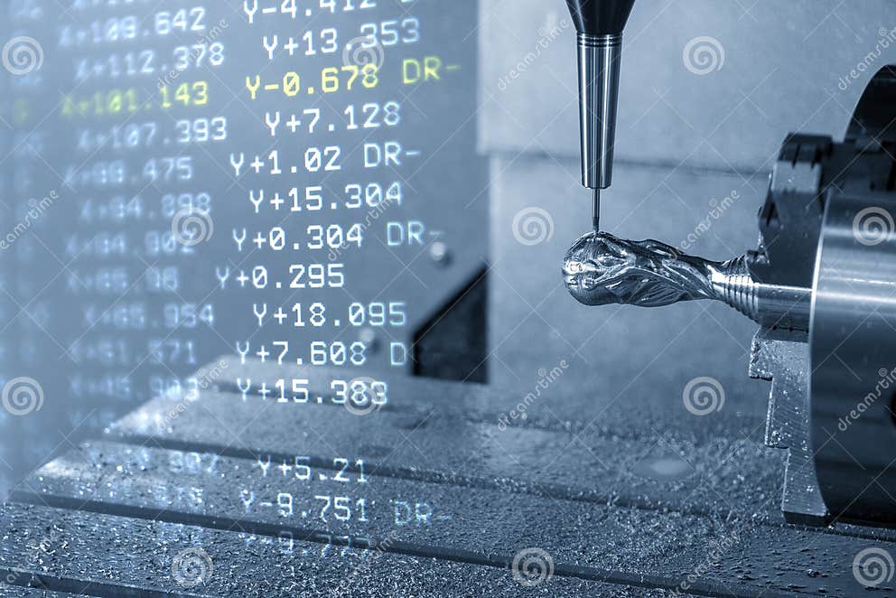 Abstract Scene of the 4-axis Machining Center Rotary Table Type and G ...