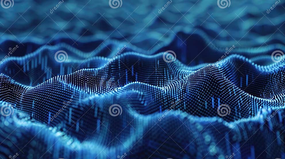 Abstract Scene Of Binary Code Creating A Digital Landscape Symbolizing Data Exploration And