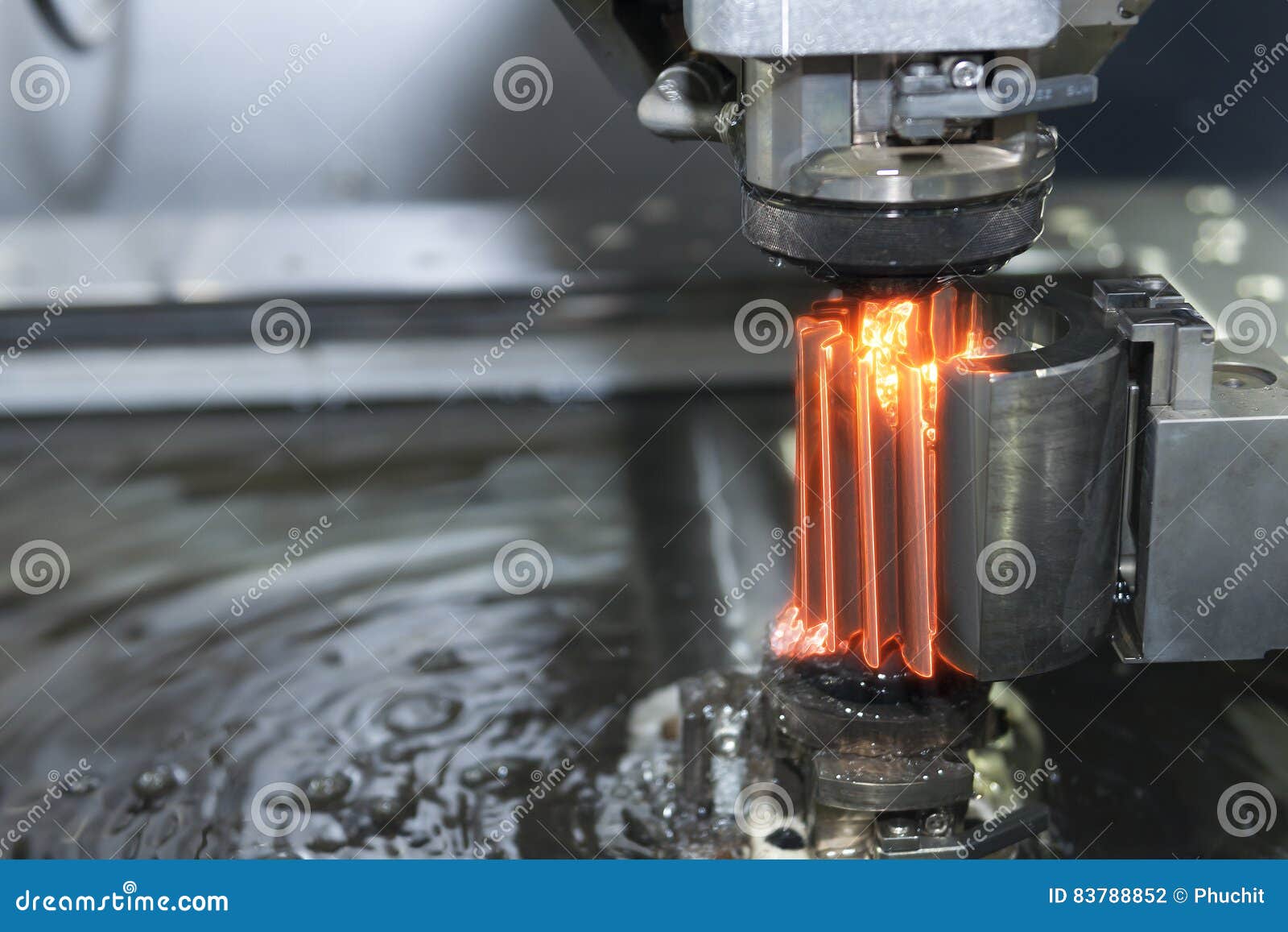 Abstract Scene of Close-up of the Wire - EDM CNC Machine Stock Photo ...