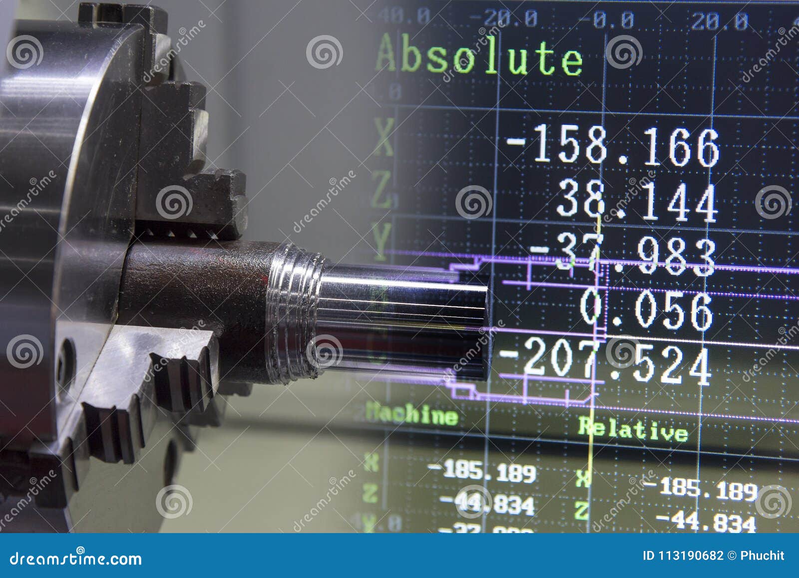 The Abstract Scene of CNC Lathe Machine Stock Photo - Image of ...