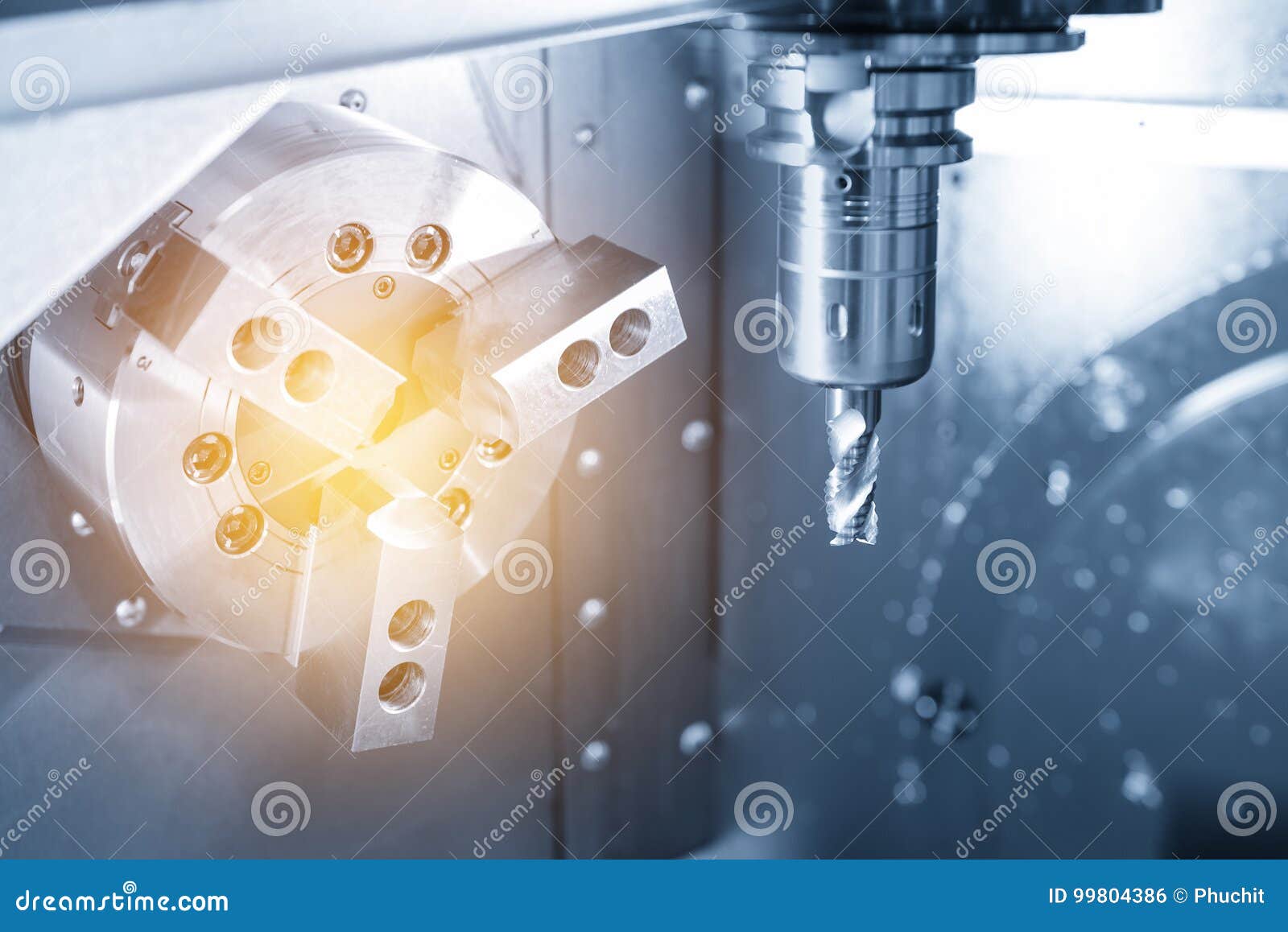 Abstract Scene of Cnc Milling and CNC Lathe Stock Photo - Image of ...