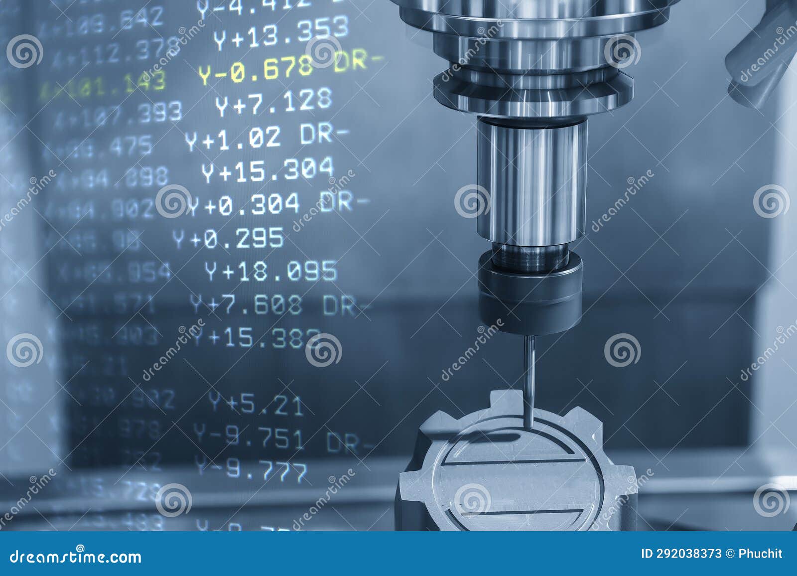 Abstract Scene the CNC Milling Machine Cutting the Graphite Electrode ...