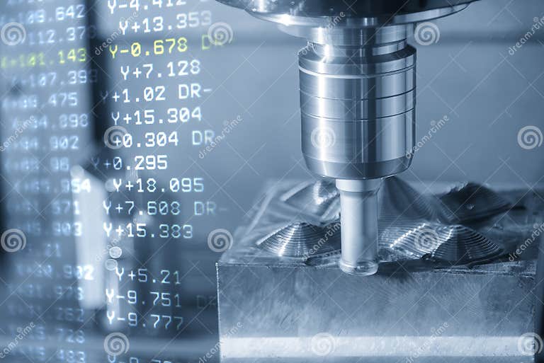 Abstract Scene the CNC Milling Machine Rough Cutting and G-code Data ...