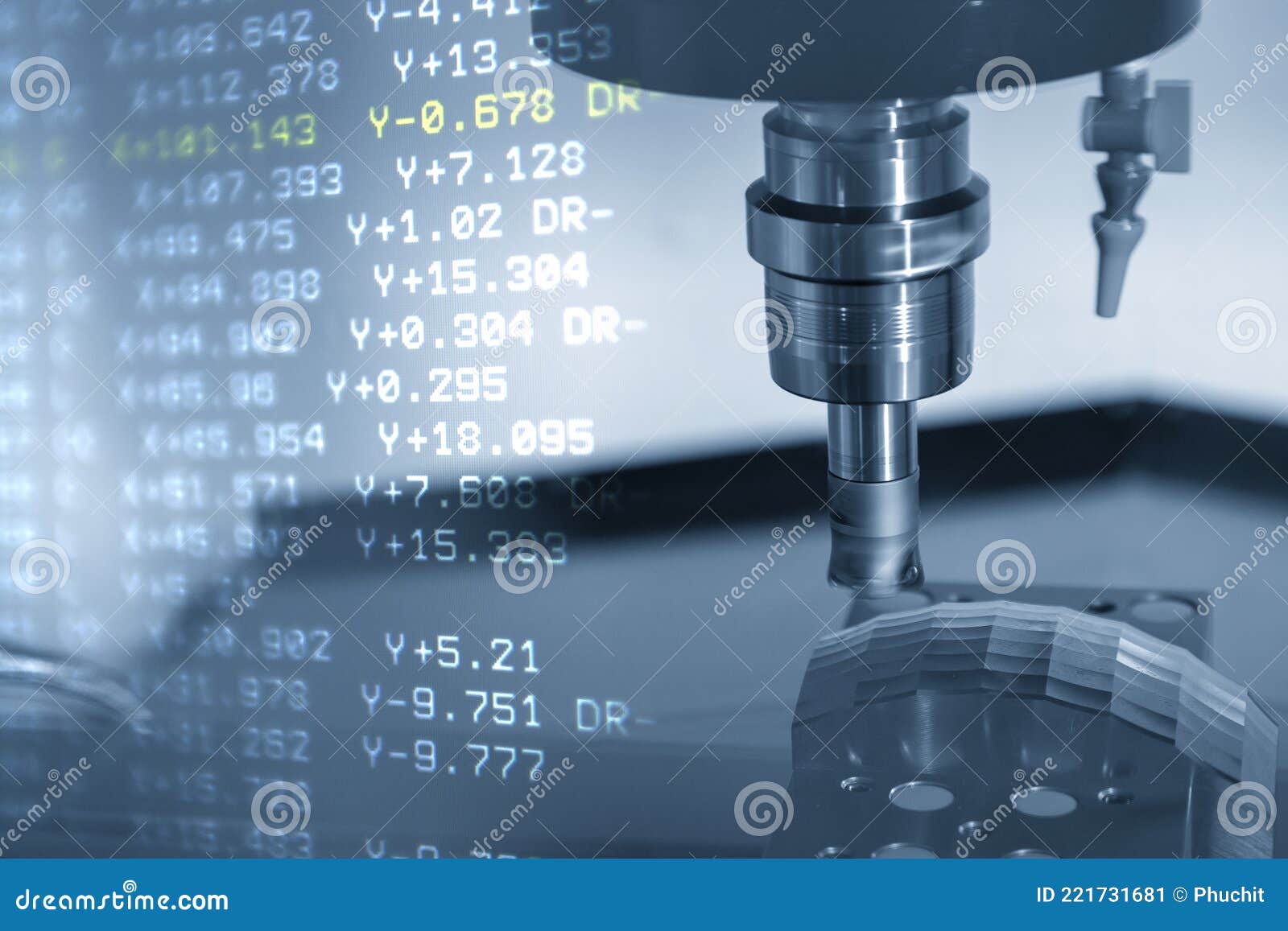 The Abstract Scene of CNC Milling Machine Rough Cutting the Injection ...