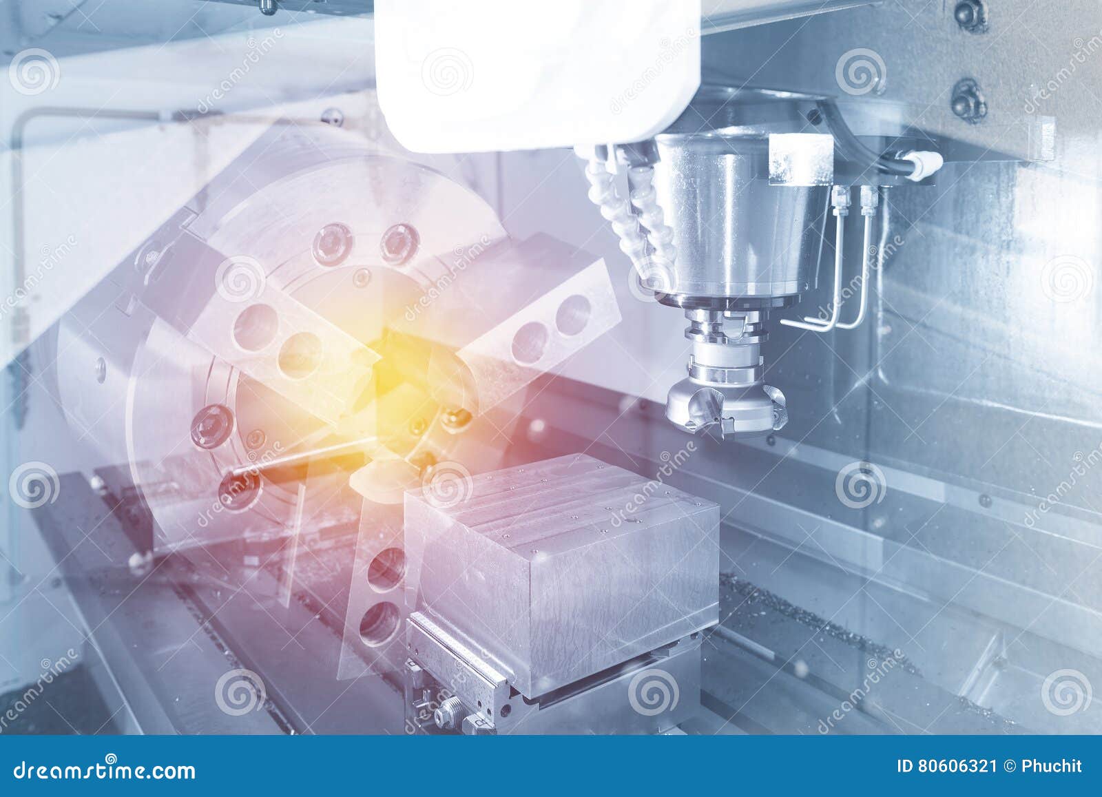 Abstract Scene of the Face Milling Tool Stock Image - Image of ...