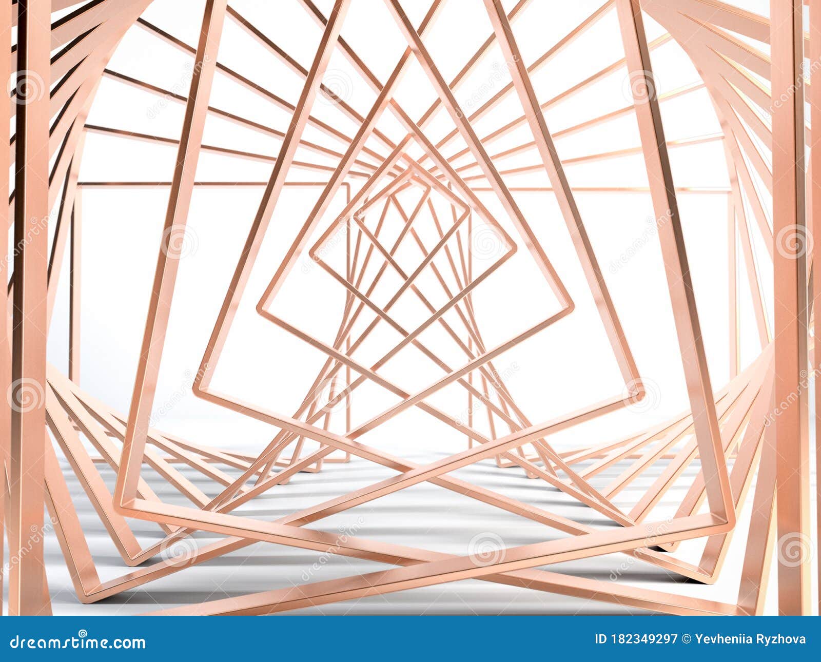 ABstract Scene with Golden or Copper Frames Making Fancy Geometry ...