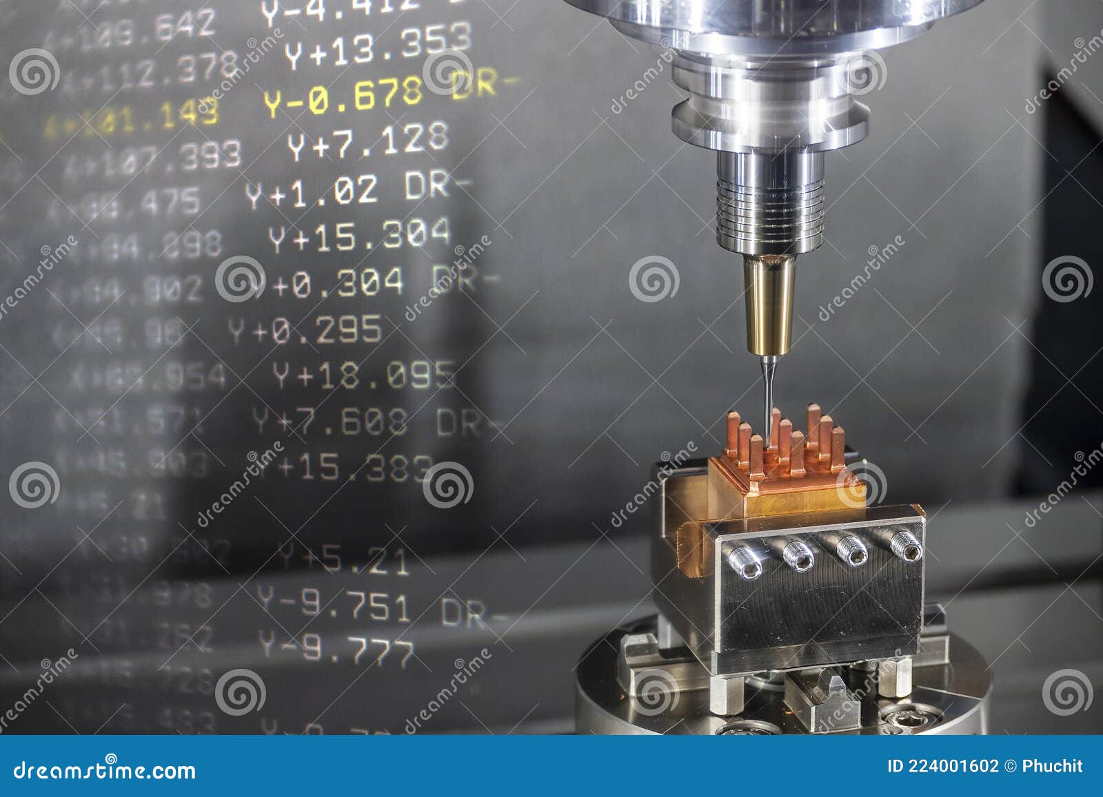 Copper CU EDM Electrode In Auto Load Magazine In CNC EDM Machine Stock ...
