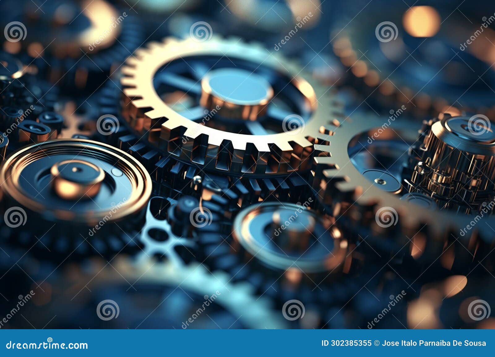 Abstract Scene of Interconnected Gears Stock Illustration ...