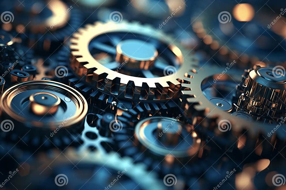 Abstract Scene of Interconnected Gears Stock Illustration ...