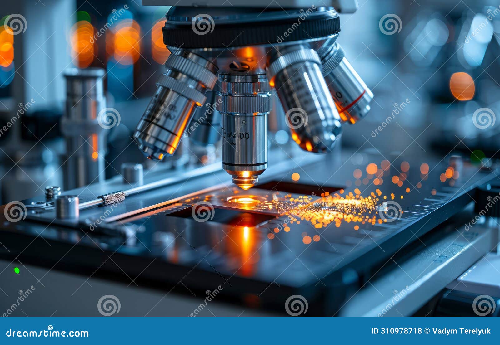 The Abstract Scene of the Laboratory is Microscope Stock Photo - Image ...
