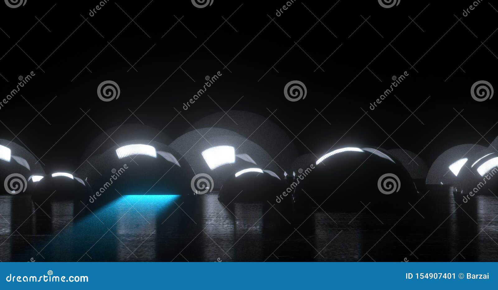 An Abstract Scene of Light Spheres. Stock Illustration - Illustration ...
