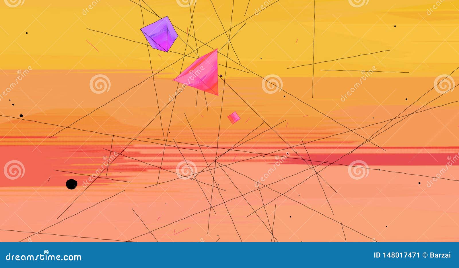 Triangles and Lines in a Gradient Background. Stock Illustration ...