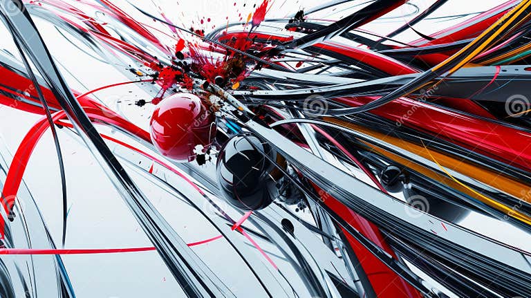An Abstract Scene with a Wide Variety of Colliding Objects. an Abstract ...