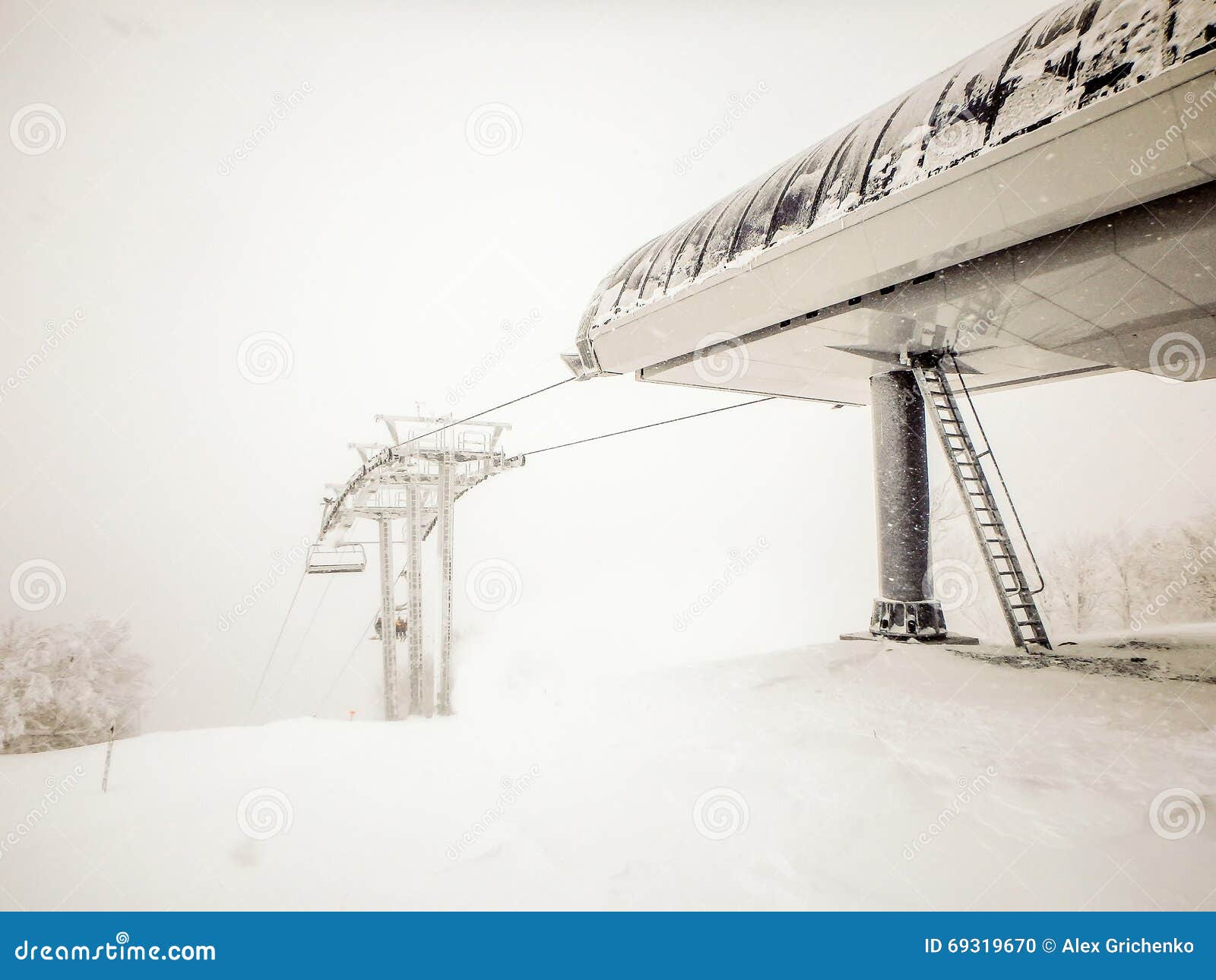 Abstract Scenes at Ski Resort during Snow Storm Stock Photo - Image of ...