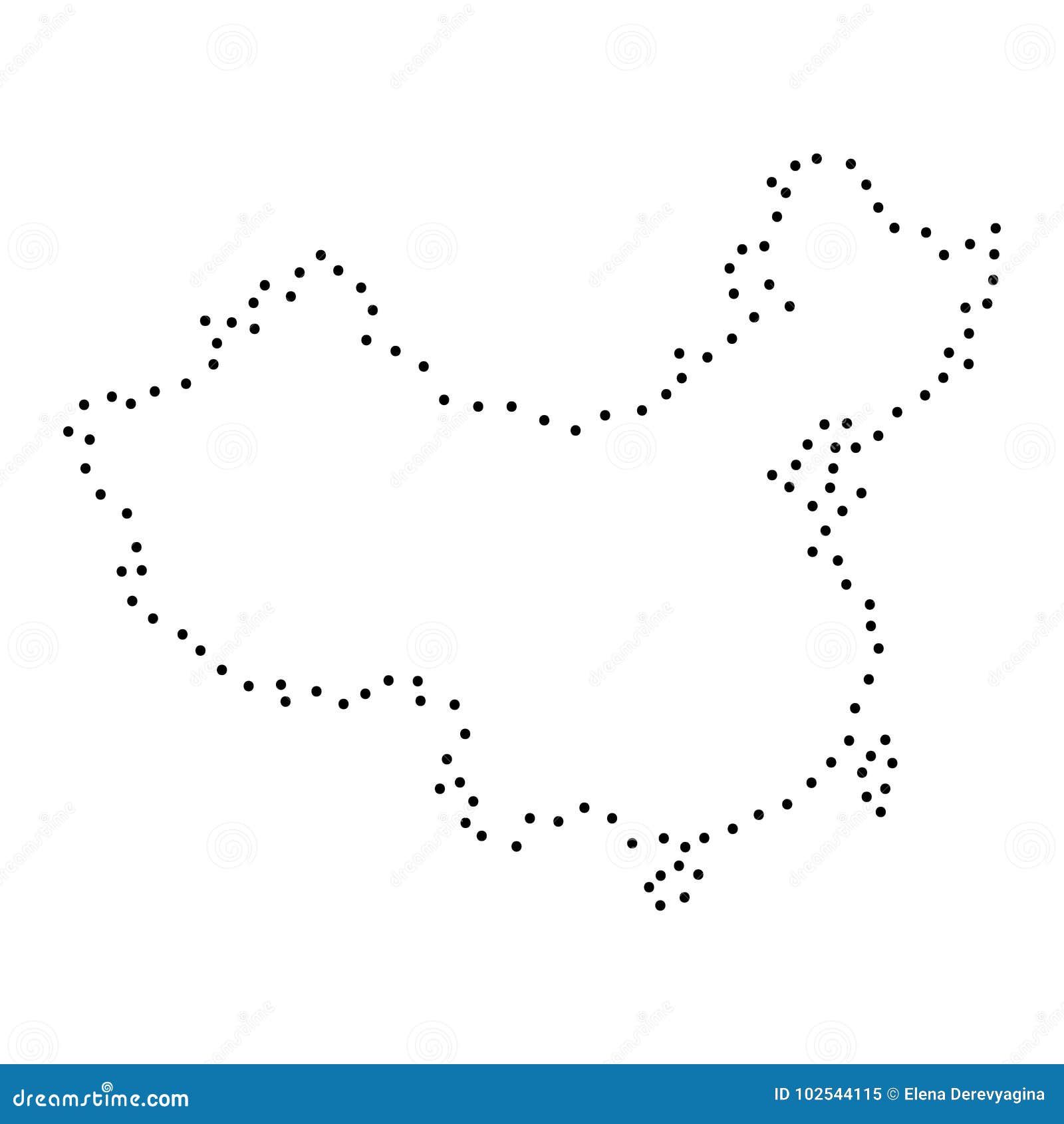 Abstract Schematic Map of China from the Black Dots Along the Perimeter ...