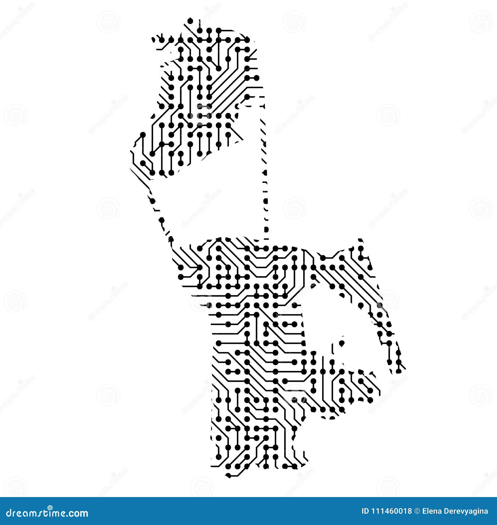 Macao Map In 3D. 3d Map With Borders Of Regions. Royalty-Free Cartoon ...