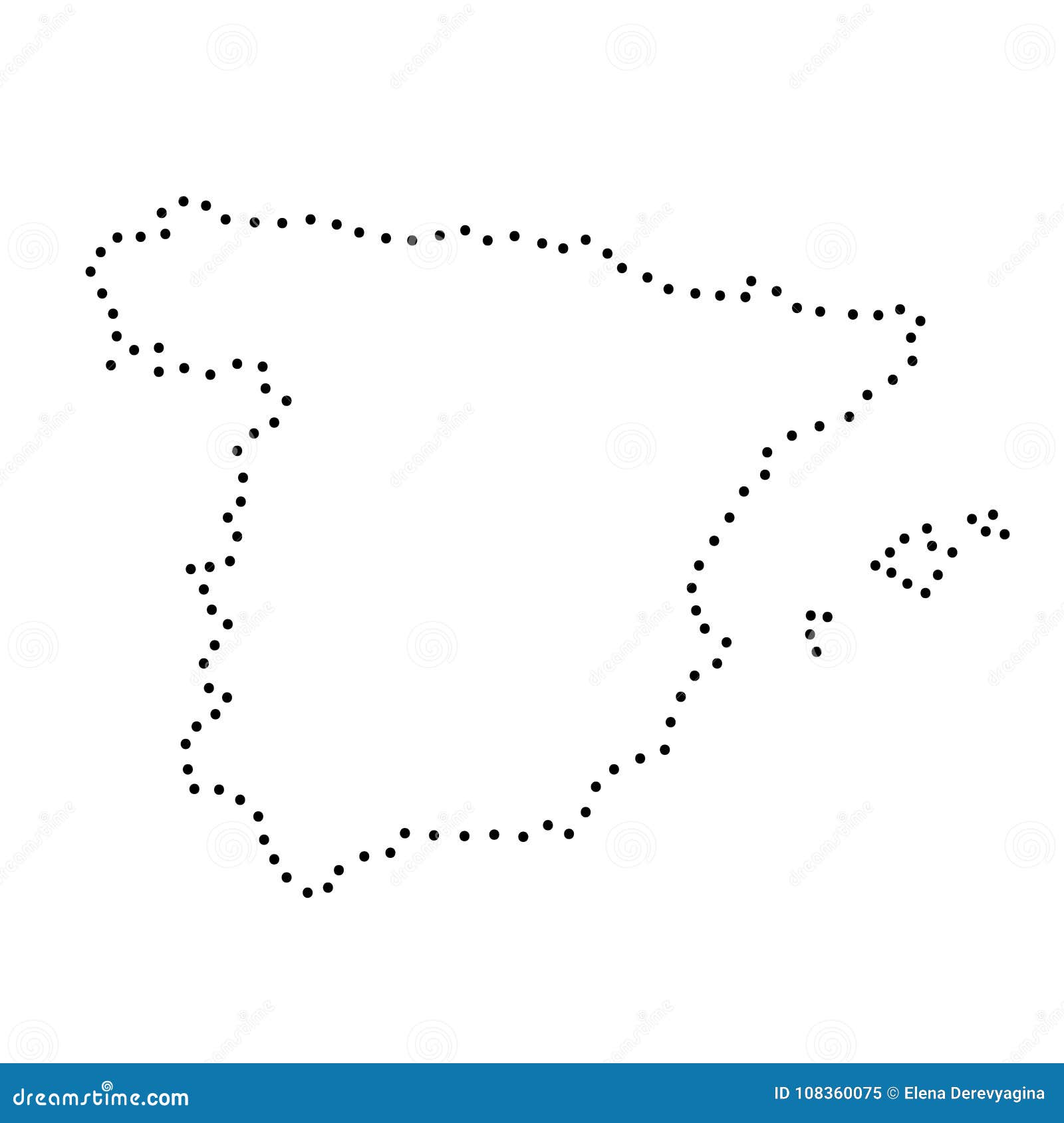 Abstract Schematic Map of Spain from the Black Dots Along the Pe Stock ...