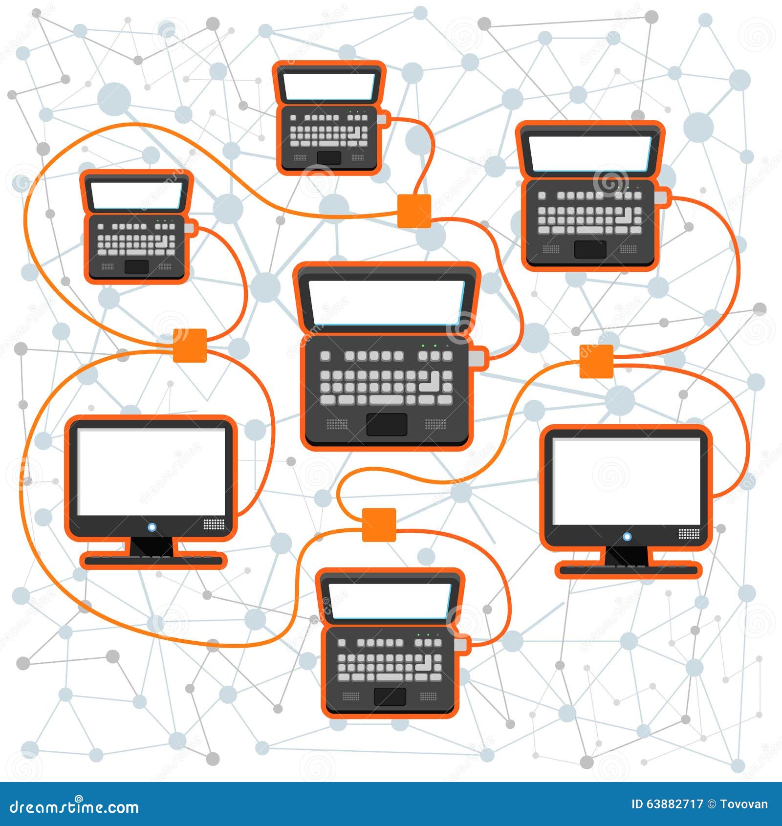 Abstract Scheme of Computer Network Stock Vector - Illustration of ...