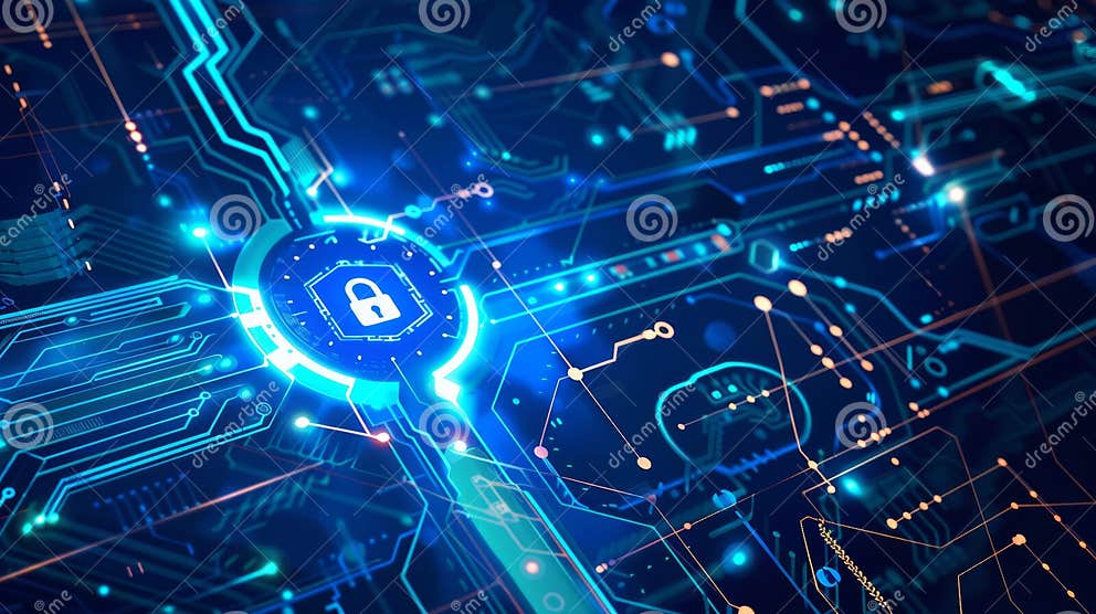 Abstract Scheme with Cyber Security Themes. Stock Illustration ...