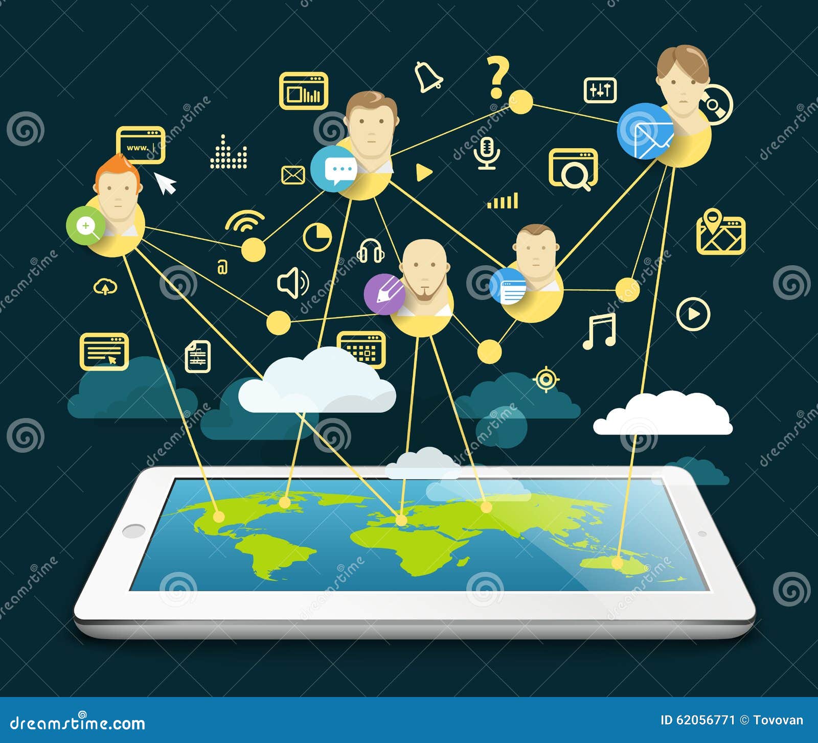 Abstract Scheme of Modern Computer Network Stock Vector - Illustration ...