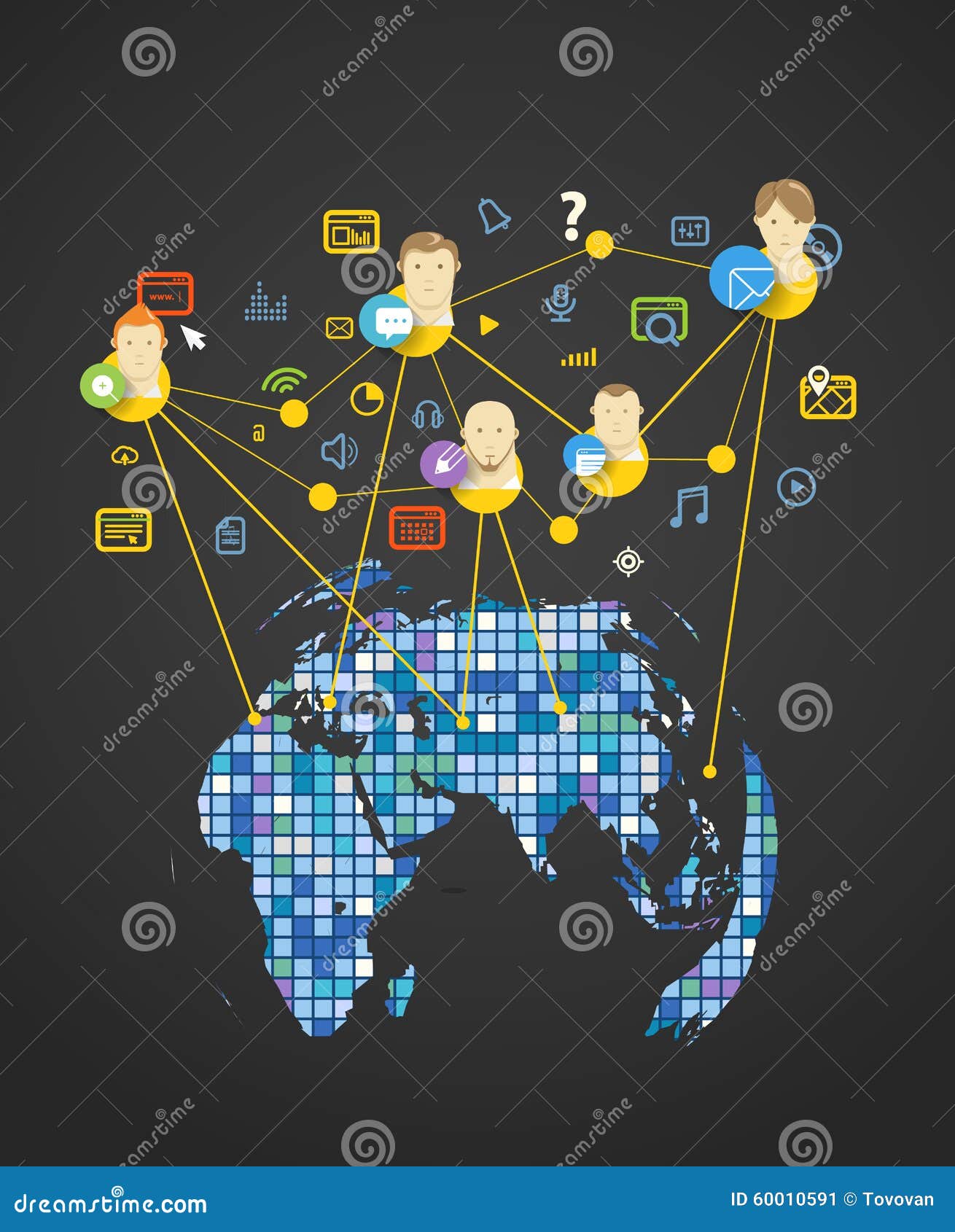 Abstract Scheme of Modern Social Network Stock Vector - Illustration of ...