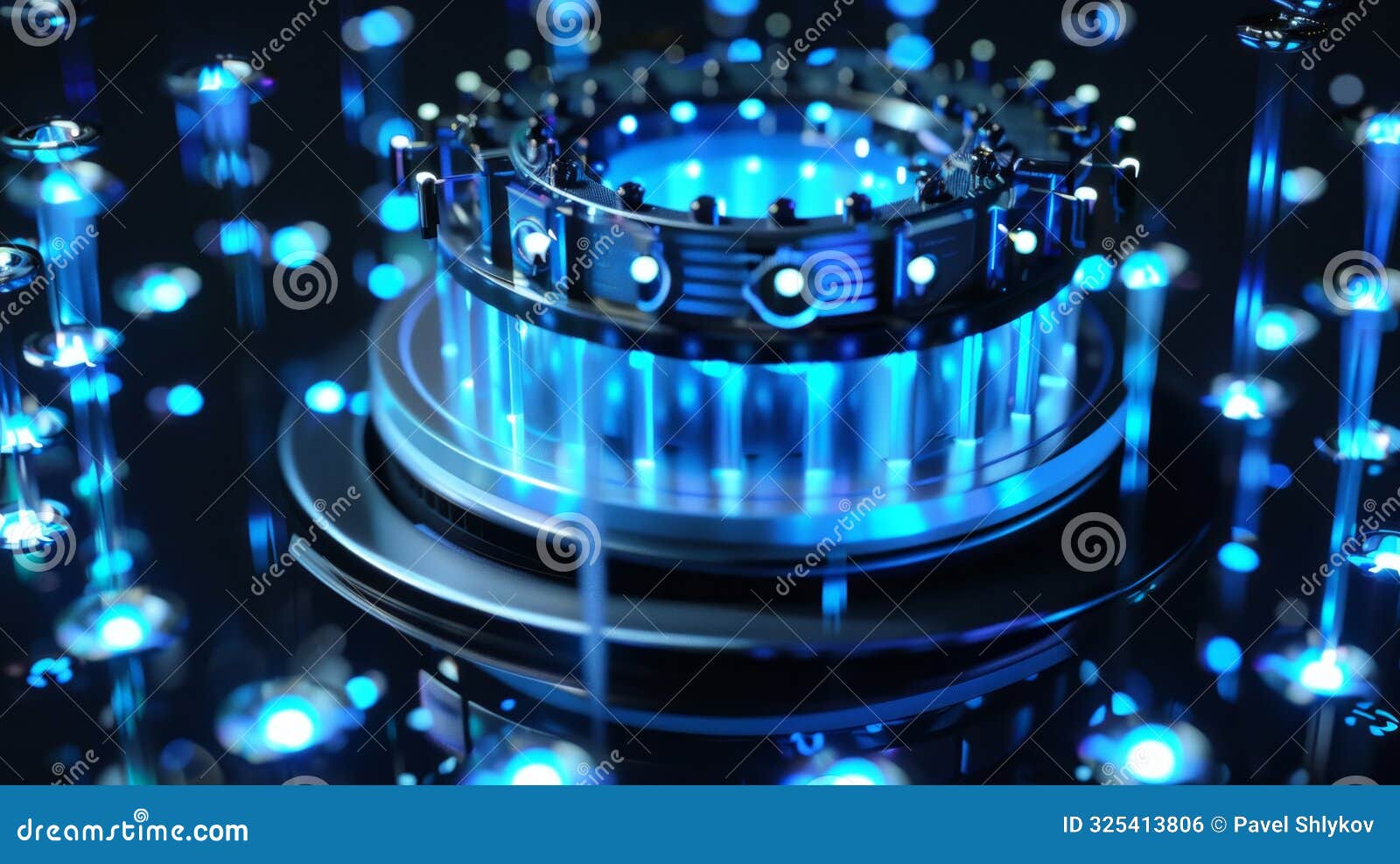 Abstract Sci-fi Device, Vibration Energy Collector. Futuristic Shock ...