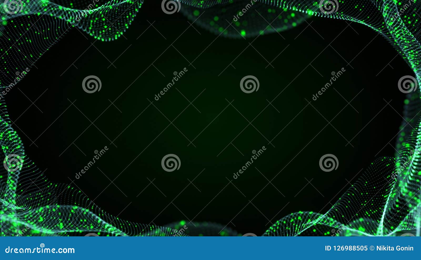Abstract Sci-fi Frame of Glowing Particles Stock Illustration ...