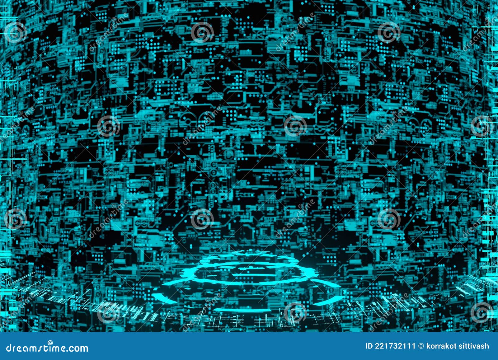Abstract Sci-Fi Futuristic Hologram HUD GUI 3D Background Stock ...