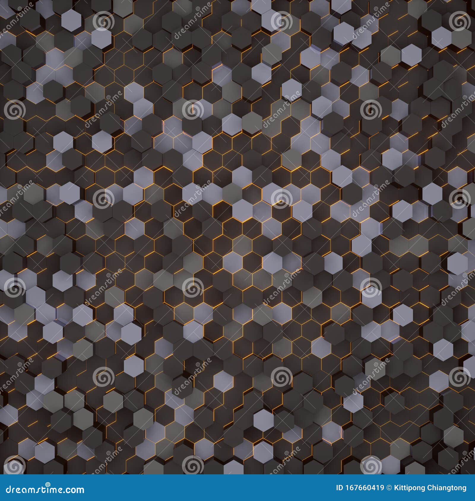 Abstract Sci-fi Futuristic Surface Hexagon 3d Rendering Background ...
