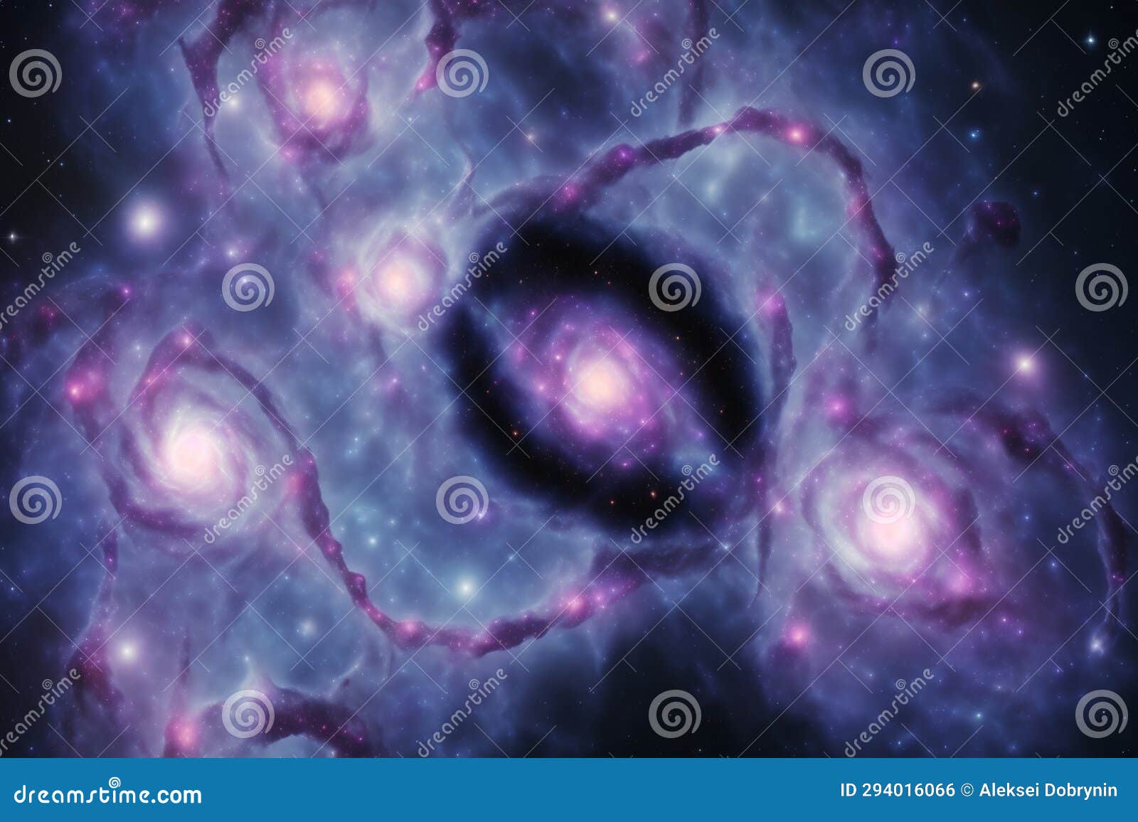 Abstract Image of a Galaxy and Nebulas Stock Illustration ...