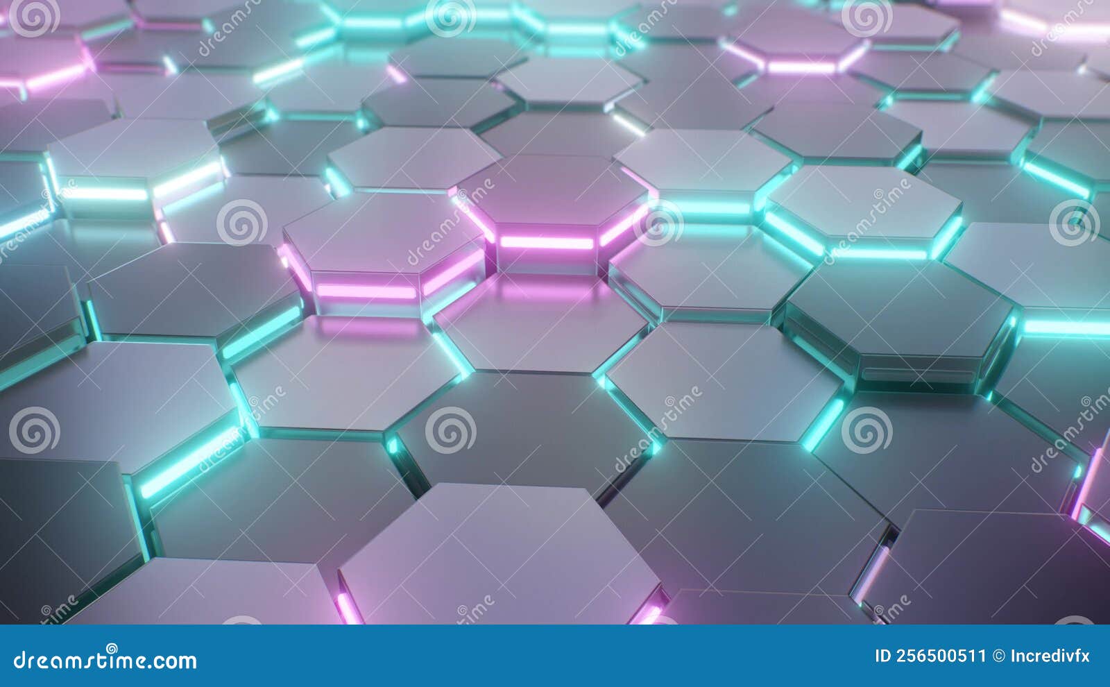 Hexagon Abstract Technology Futuristic Background Science Neon ...