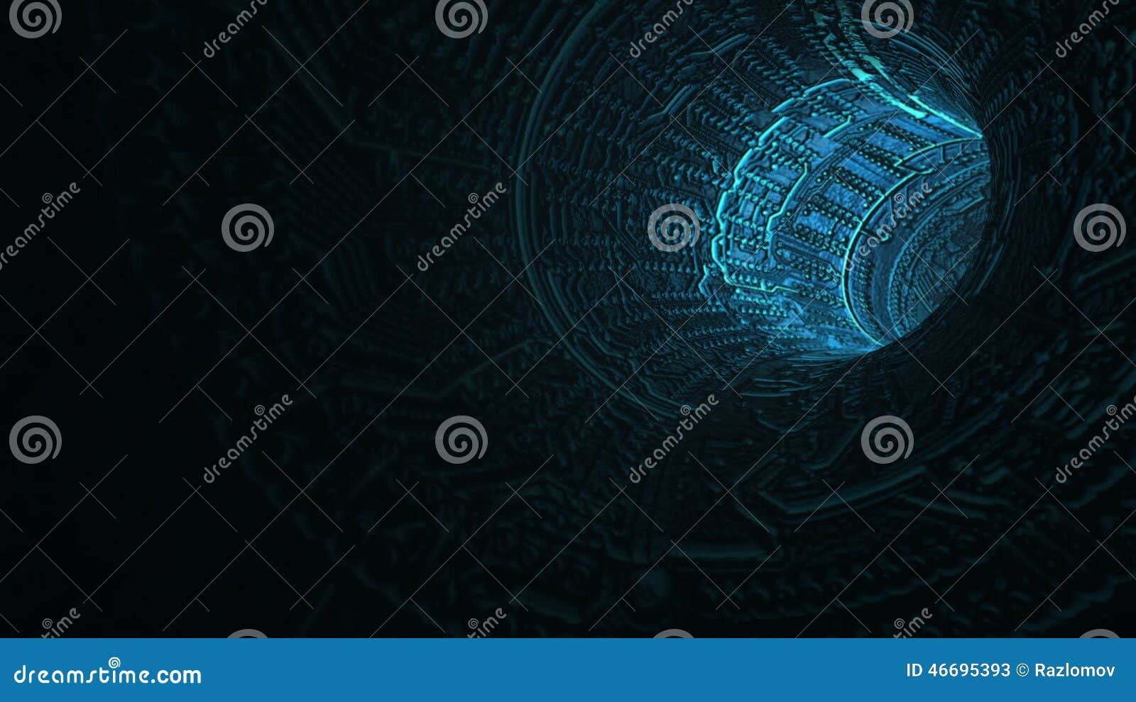 Abstract sci fi tunnel stock video. Video of green, looping - 46695393