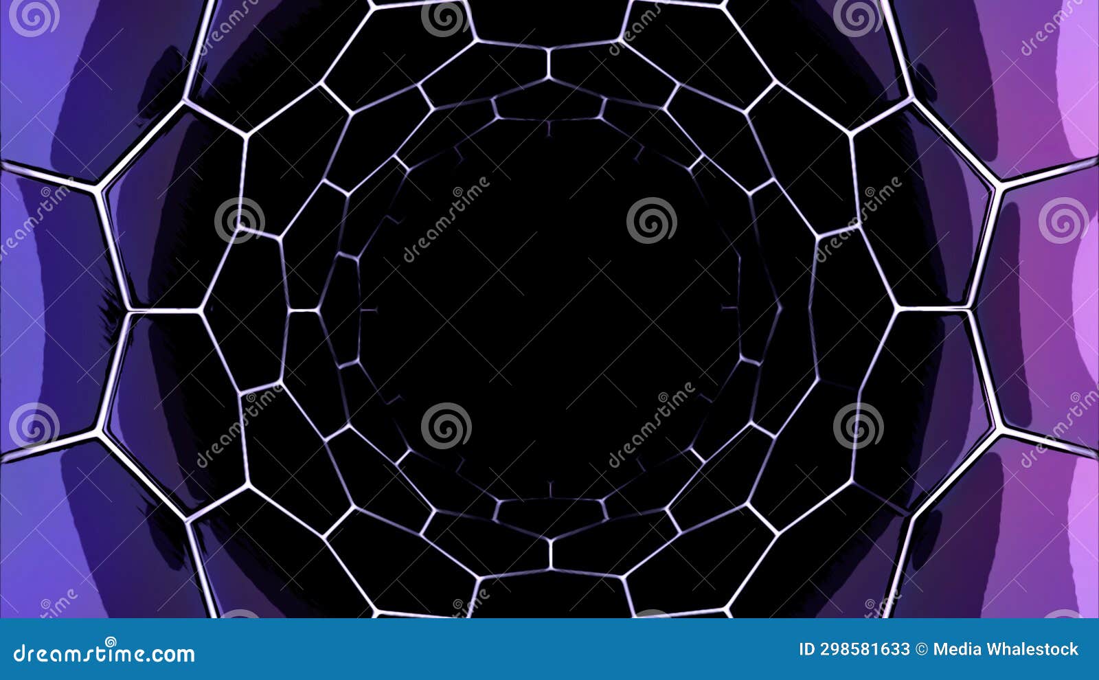 Abstract Sci Fi Tunnel of Spider Web on a Black Background. Design ...