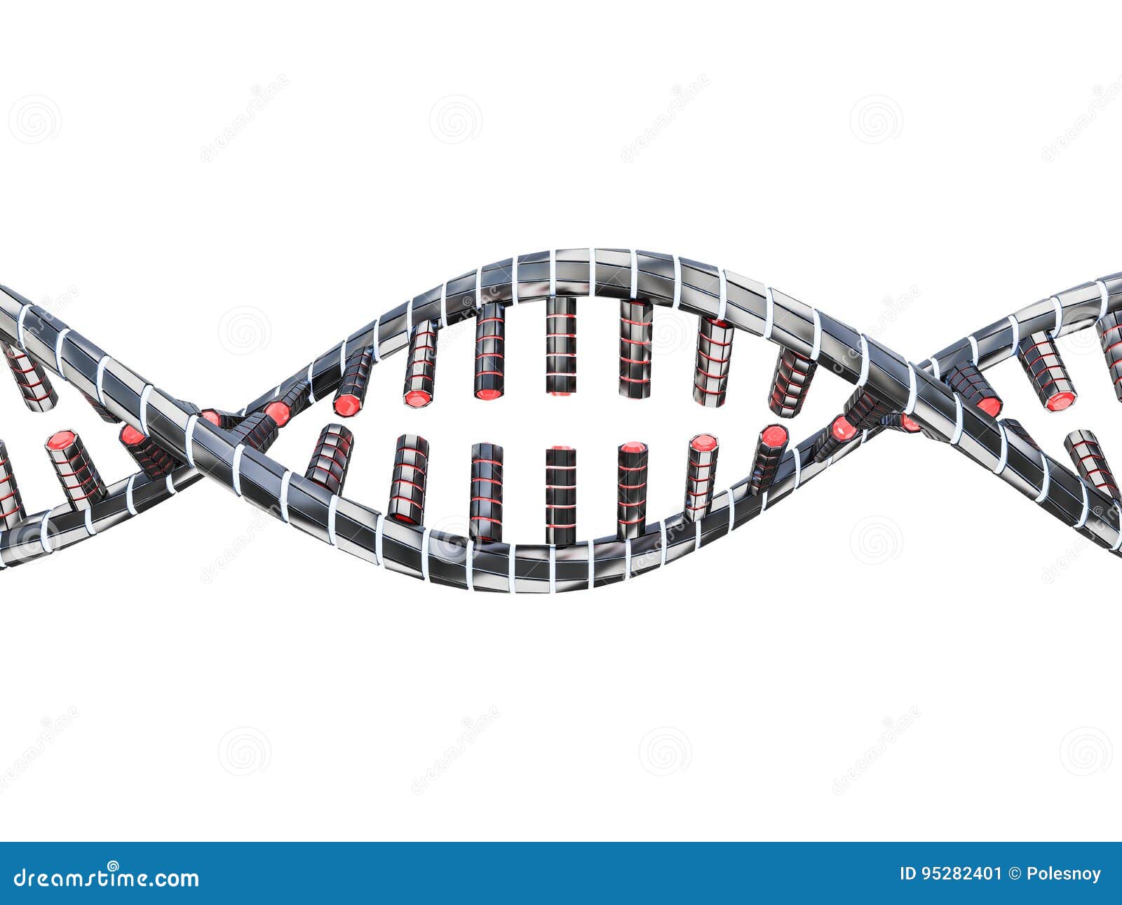 Abstract Science Background with DNA Strands. 3D Stock Illustration ...