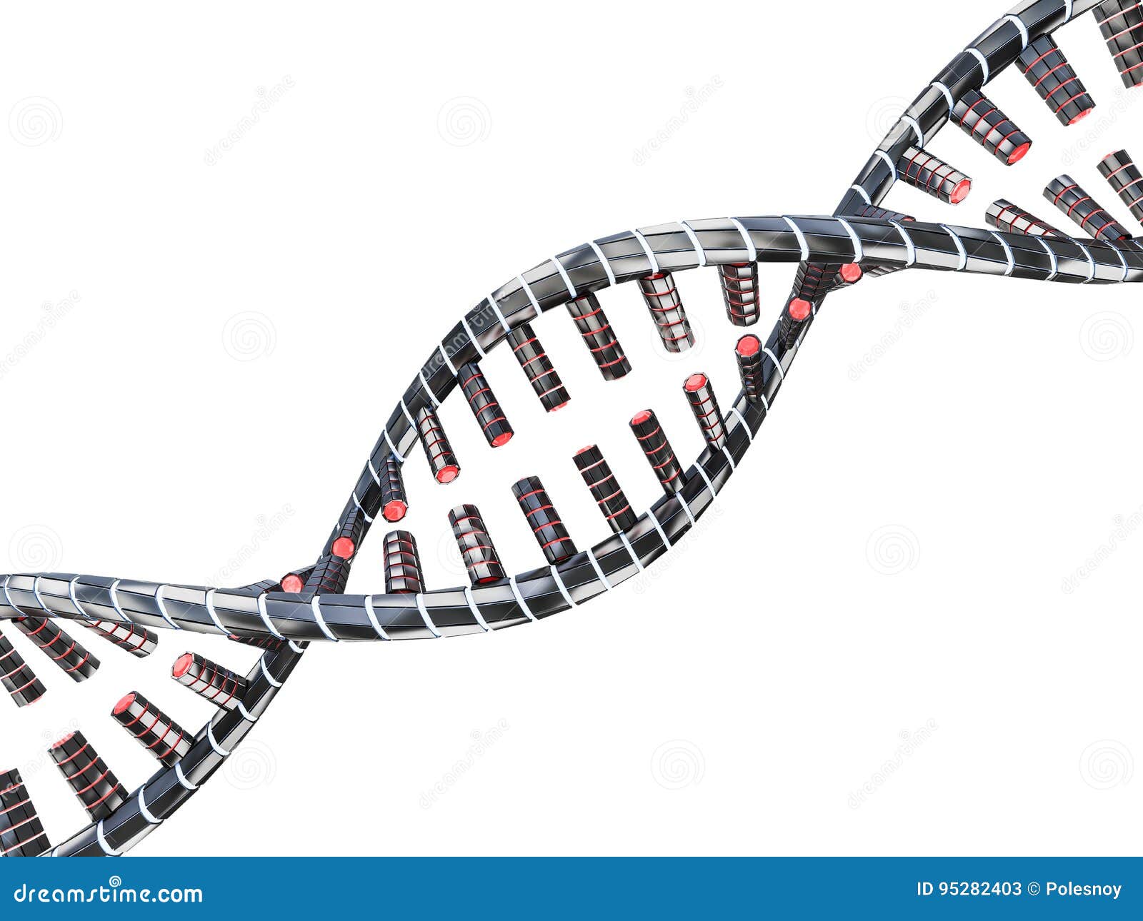 Abstract Science Background with DNA Strands. 3D Stock Illustration ...
