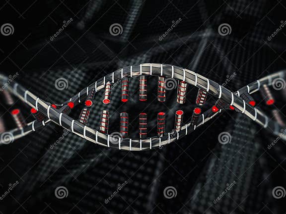 Abstract Science Background with DNA Strands. 3D Stock Illustration ...