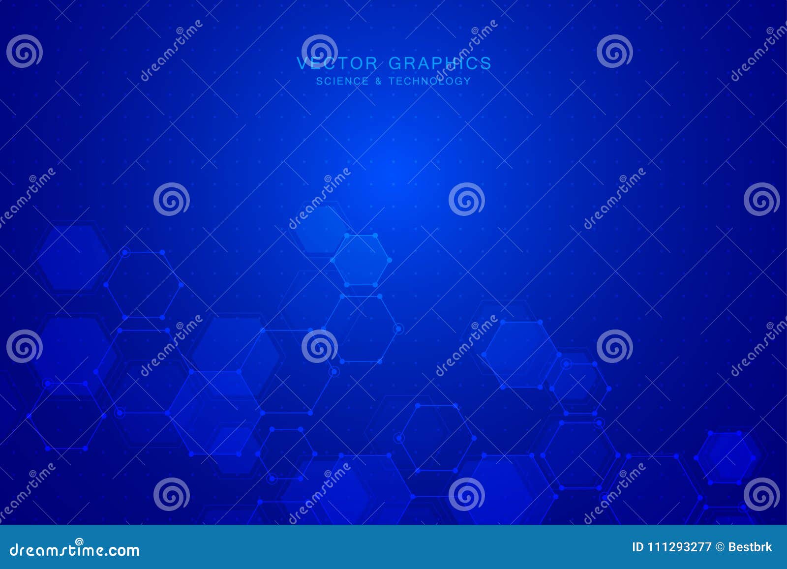 Abstract Science Background with Hexagons and Molecules. Stock Vector ...