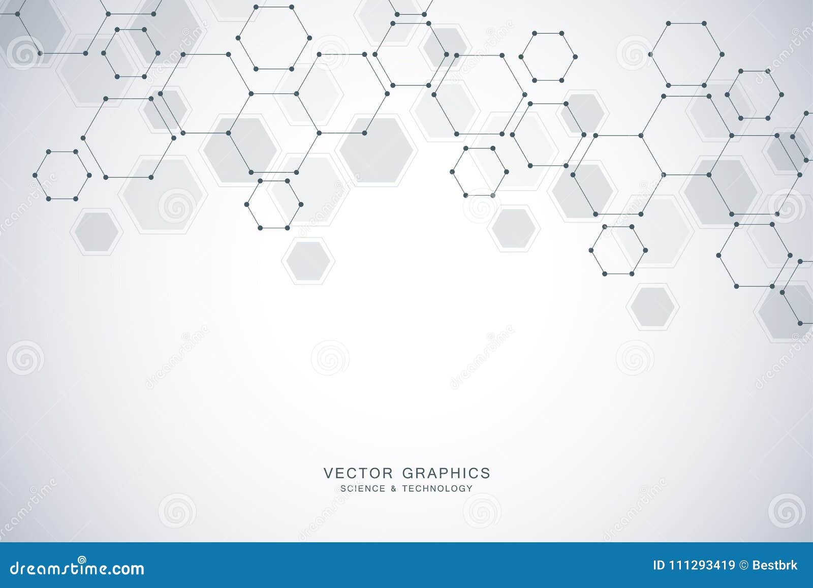 Abstract Science Background with Hexagons and Molecules. Stock Vector ...