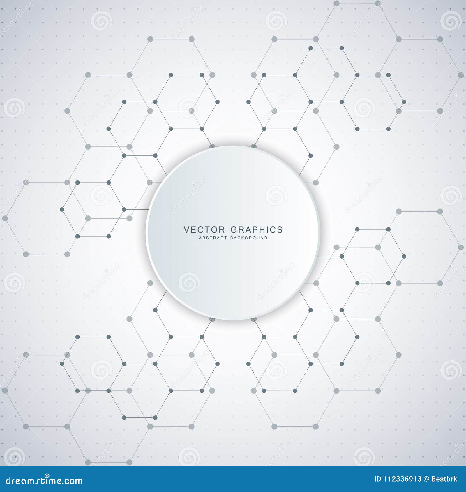 Abstract Science Background with Hexagons and Molecules. Stock Vector ...