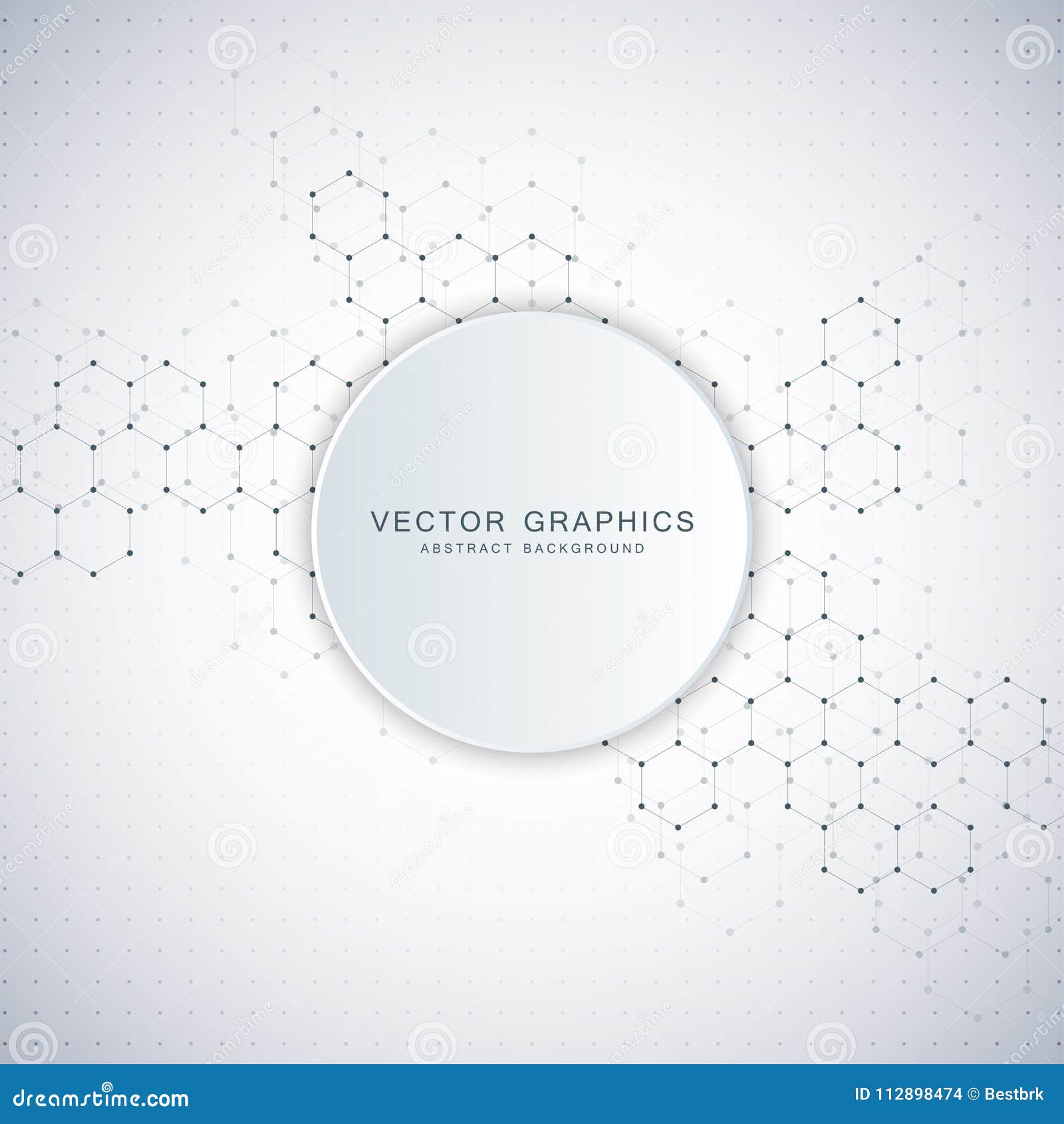 Abstract Science Background with Hexagons and Molecules. Stock Vector ...