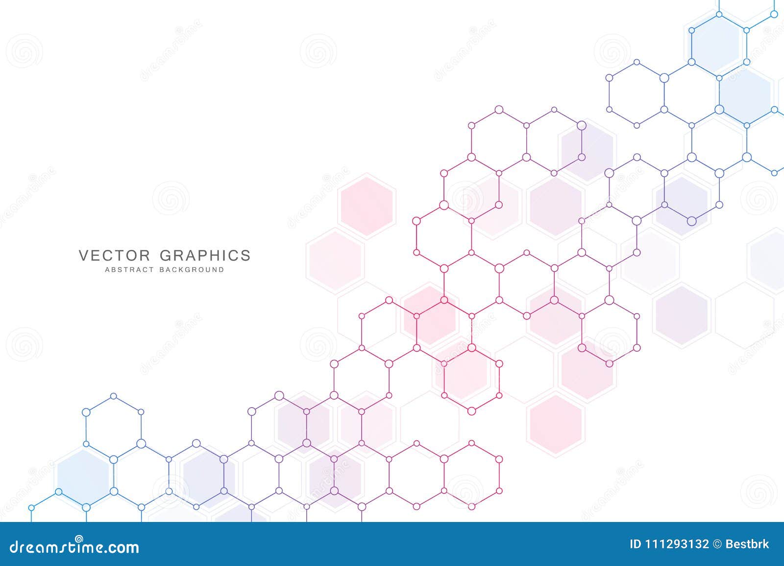 Abstract Science Background with Hexagons and Molecules. Stock Vector ...