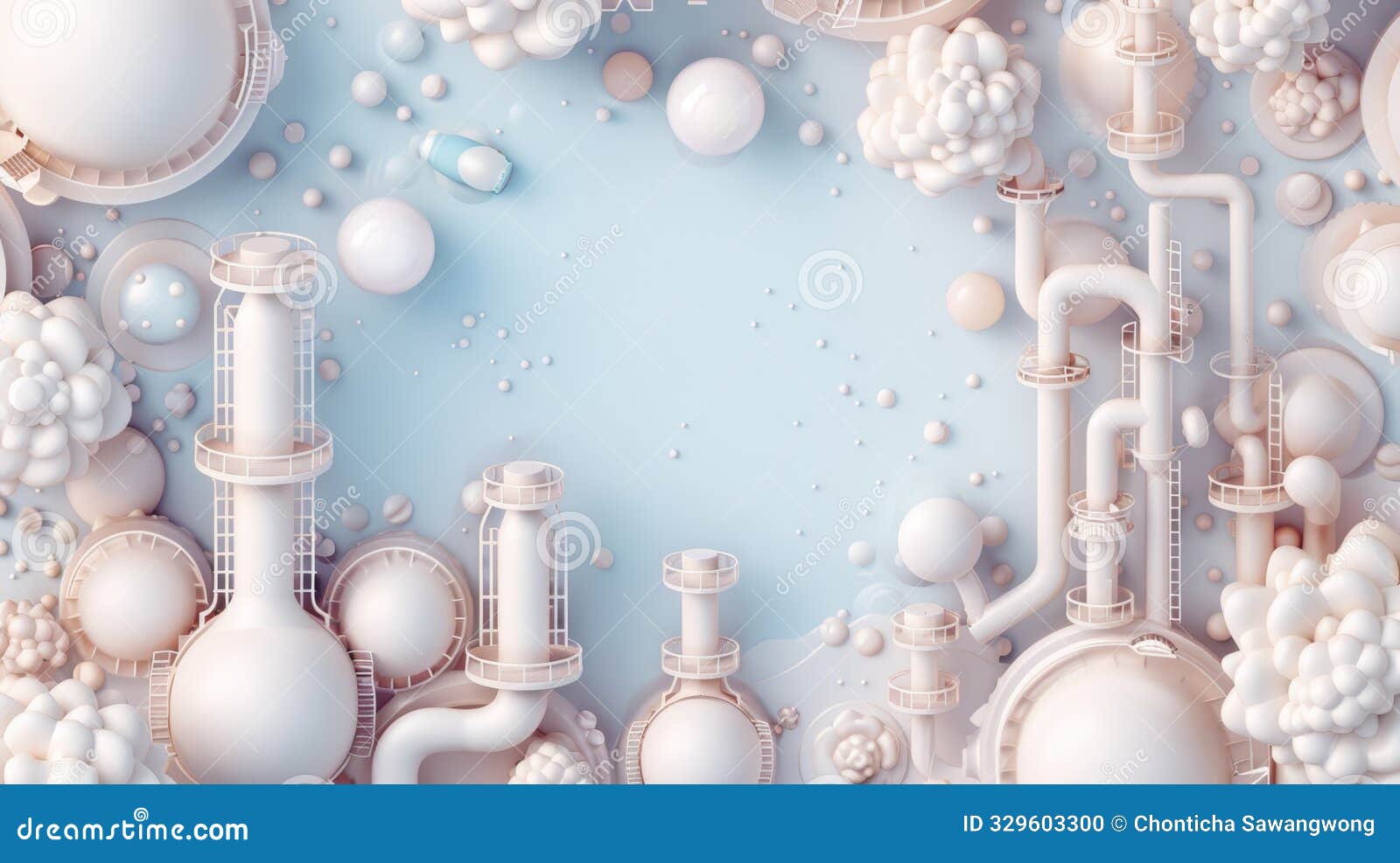 Abstract Science Background with Laboratory Equipment, Glassware, and ...