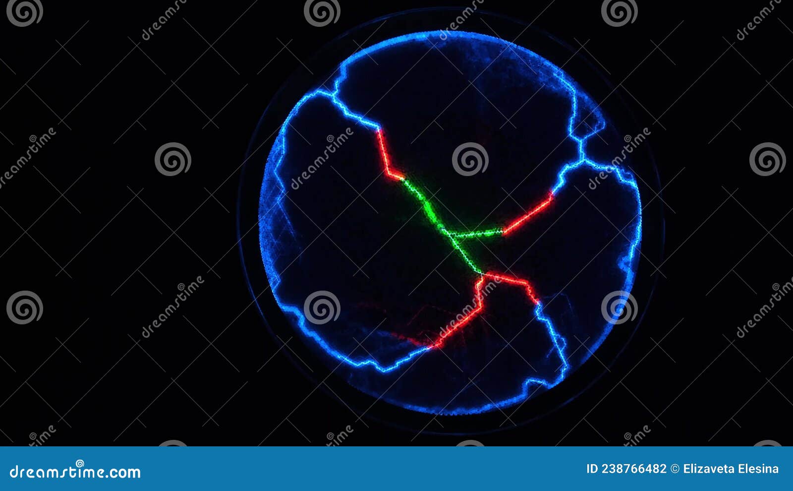 Abstract Science Background and Object, Electric Lighting. Red, Green ...