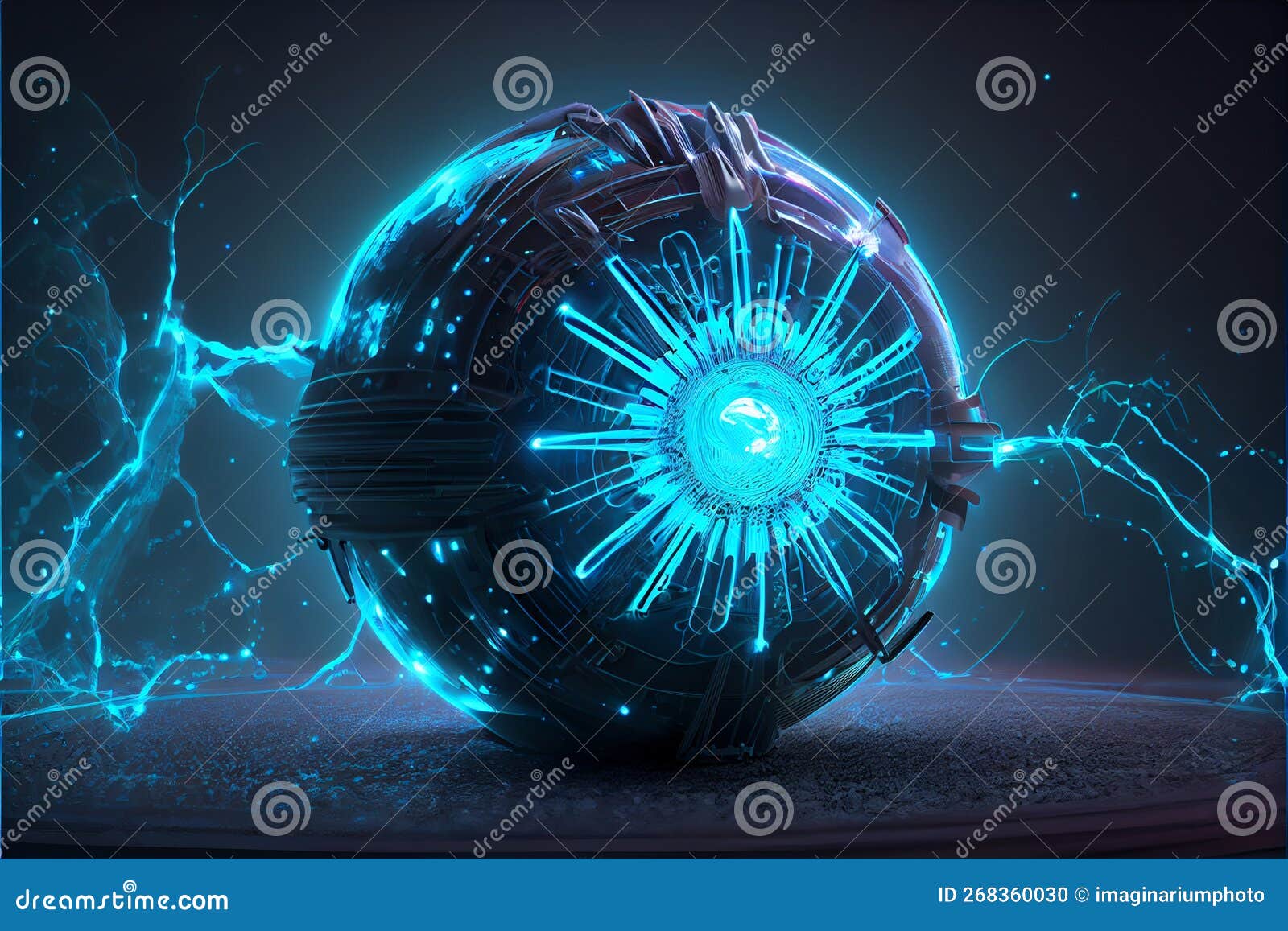 Abstract Science Background and Object, Electric Lighting Sphere Atom ...
