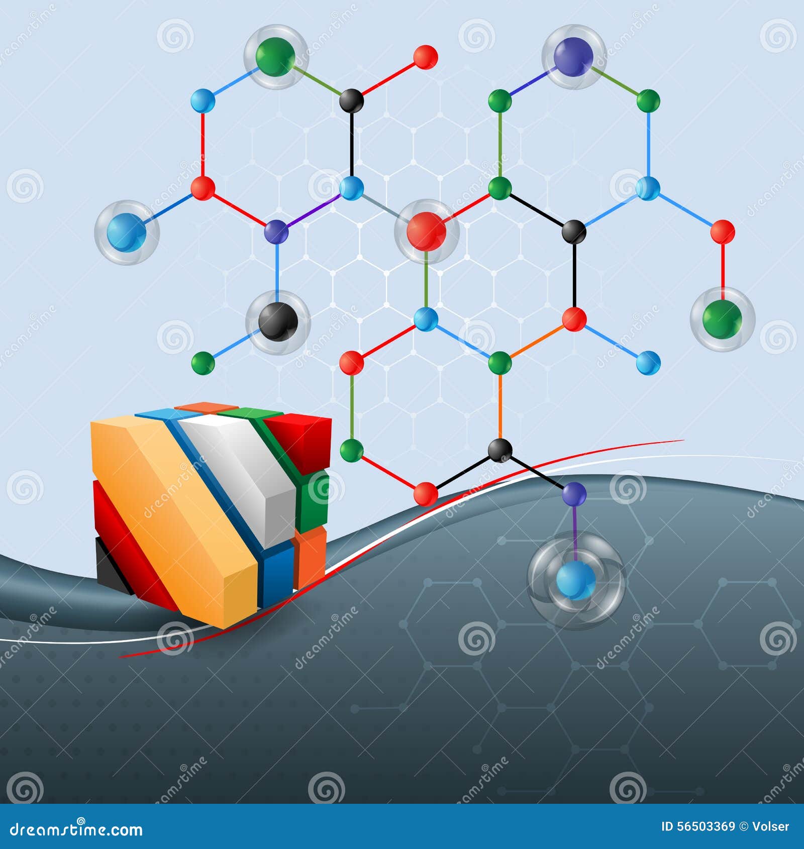 Abstract Science Background with Three Dimensions Cube Artistic ...