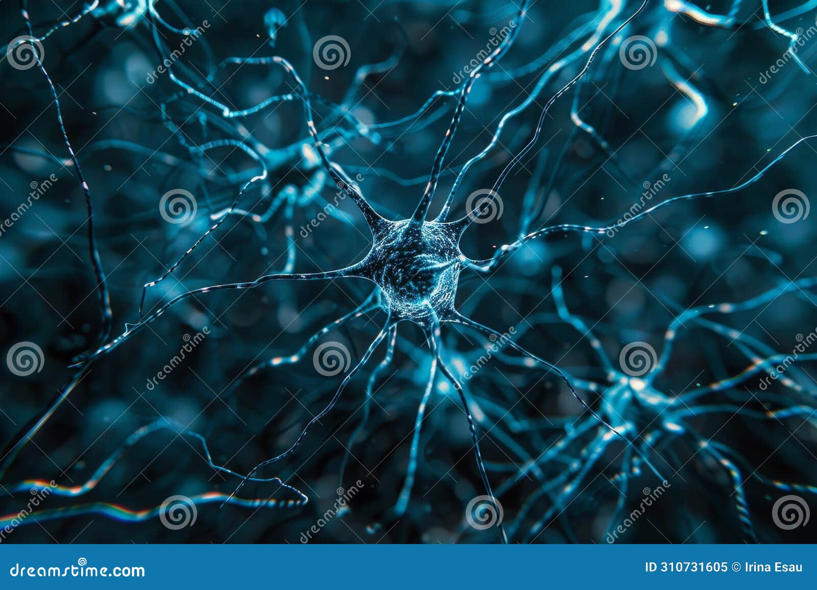 Abstract Science with Blue and Pink Neurons Brain Network. Stock ...