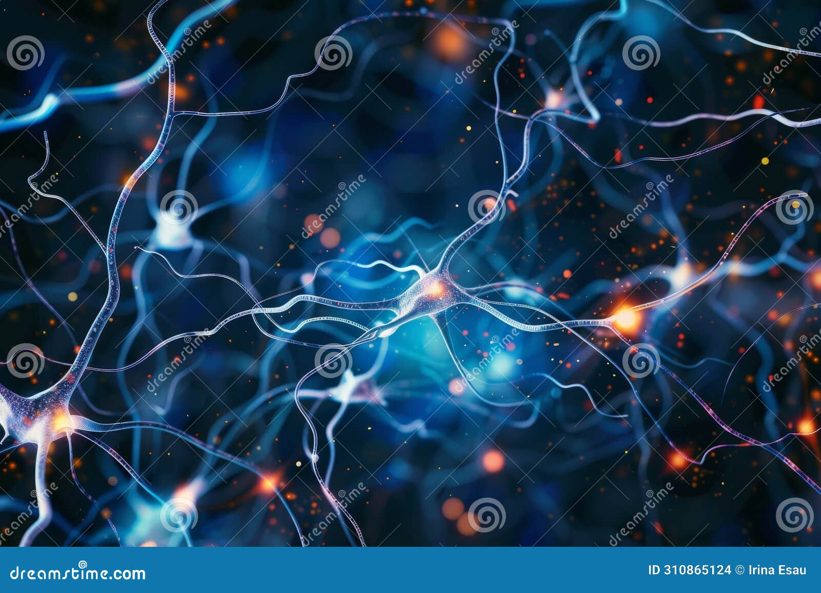 Abstract Science with Blue and Pink Neurons Brain Network. Stock ...