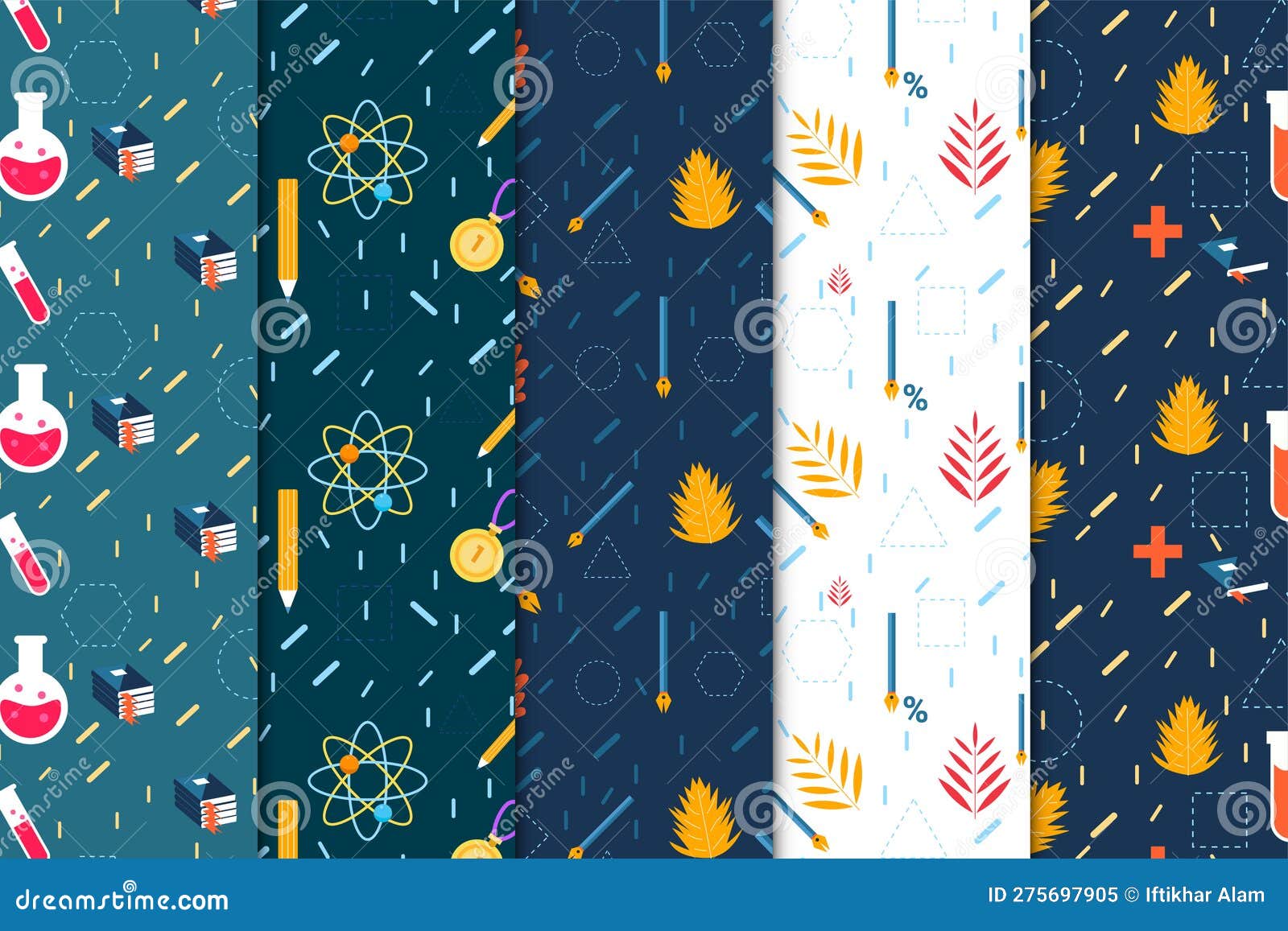 Abstract Science and Education Pattern Bundle Design with Dark ...